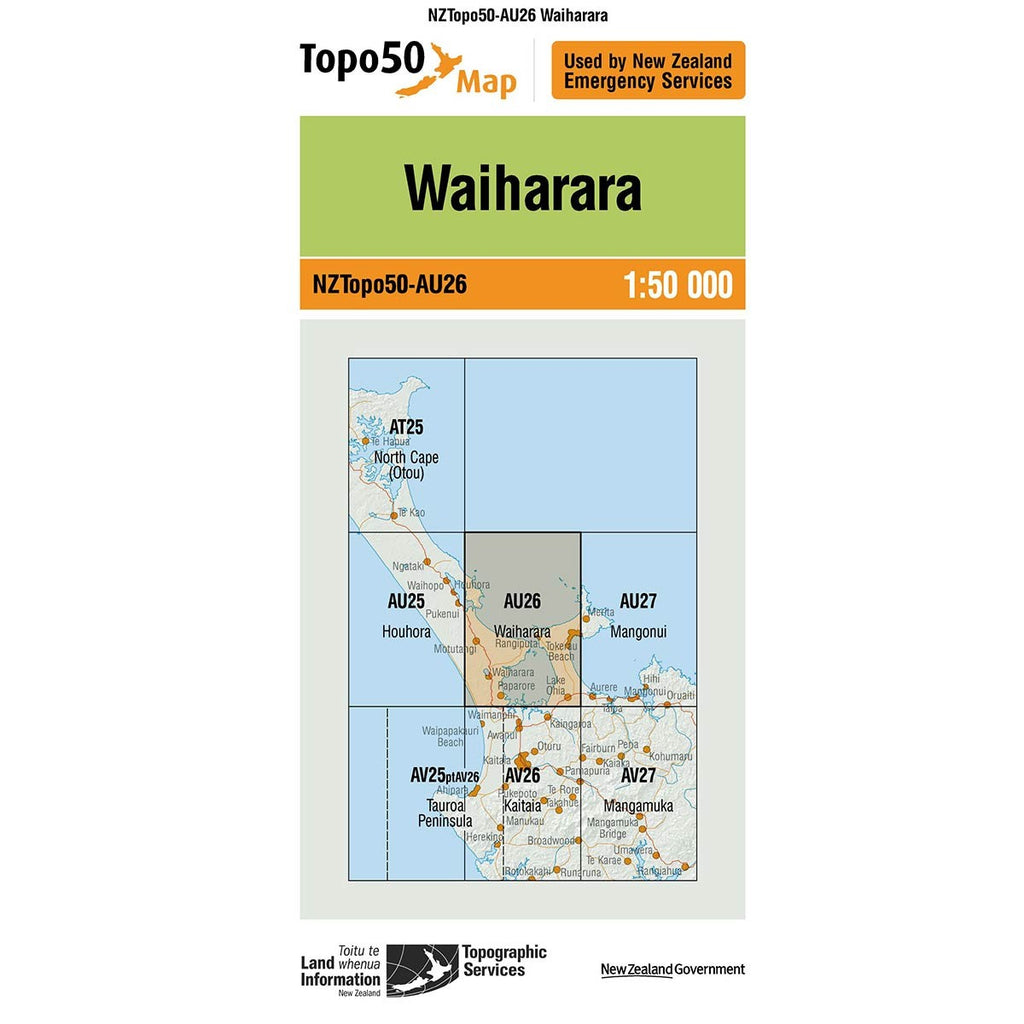 NZ Topo 50 Map AU26 Waiharara | Gearshop NZ