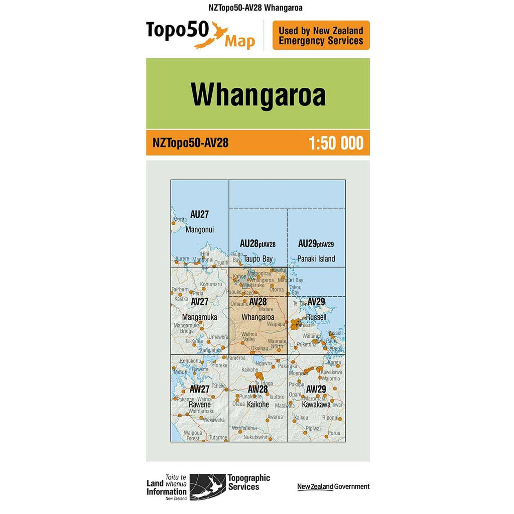 NZ Topo 50 Map AV28 Whangaroa | Gearshop NZ