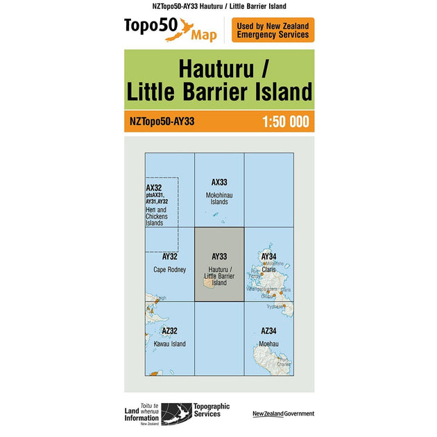 NZ Topo 50 Map AY33 Little Barrier Island | Gearshop NZ