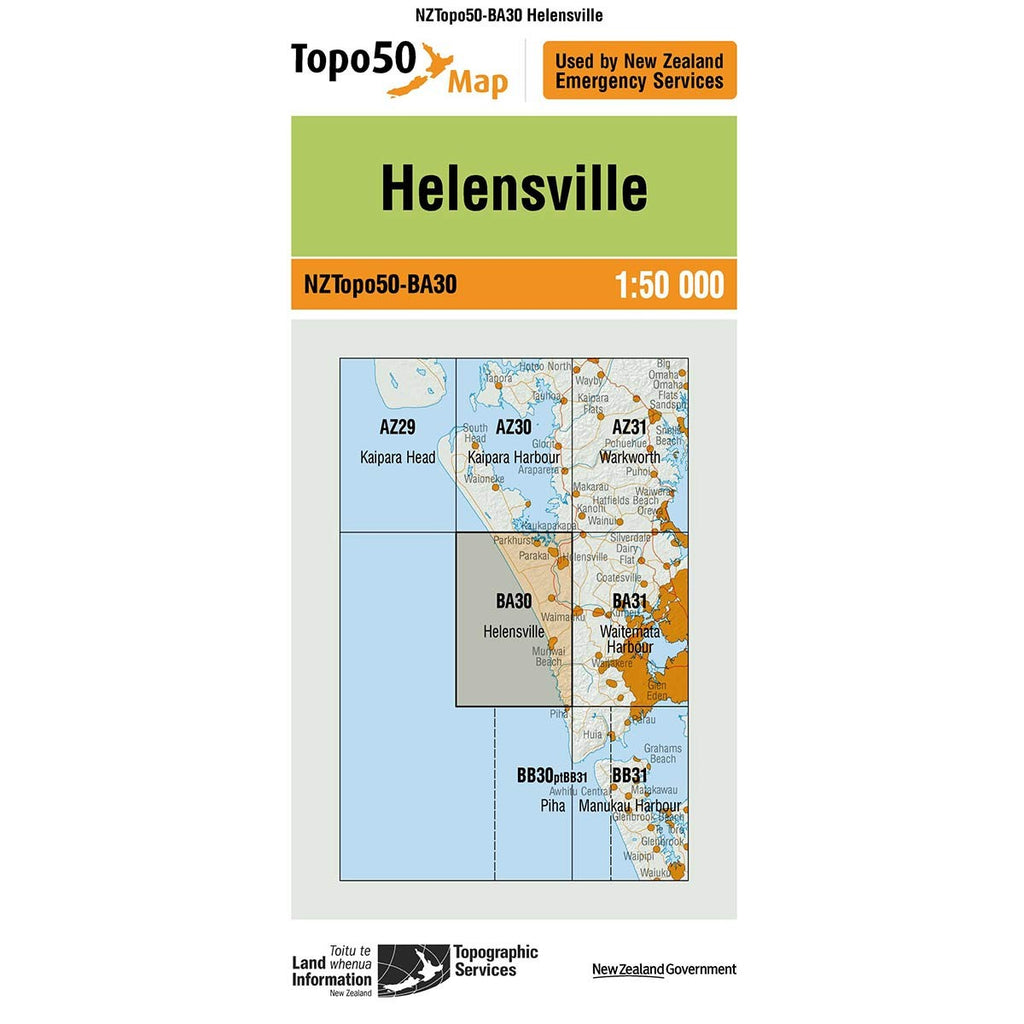 NZ Topo 50 Map BA30 Helensville | Gearshop NZ