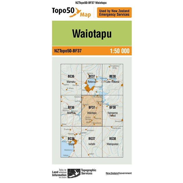 NZ Topo 50 Map BF37 Waiotapu | Gearshop NZ