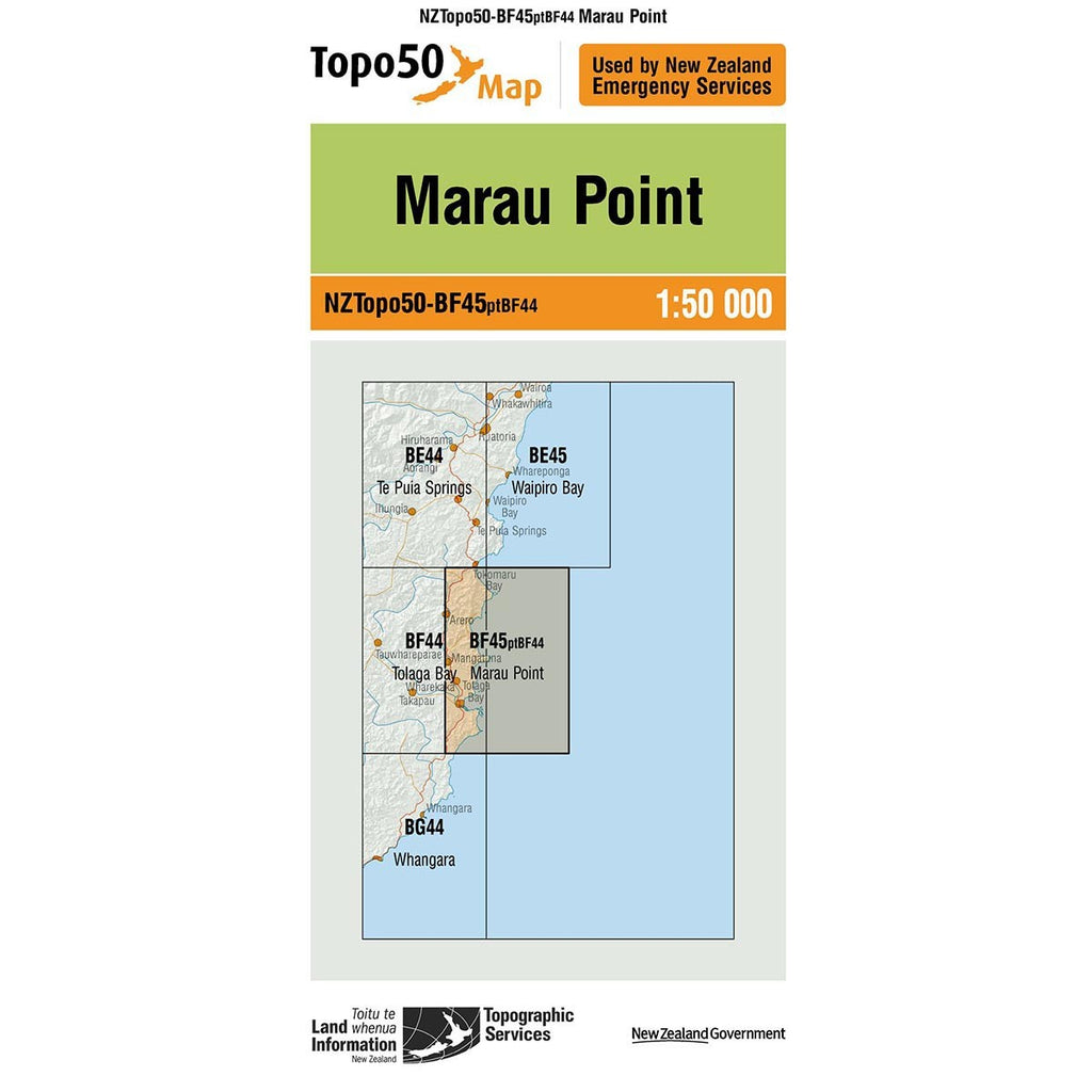 NZ Topo 50 Map BF45 Marau Point | Gearshop NZ