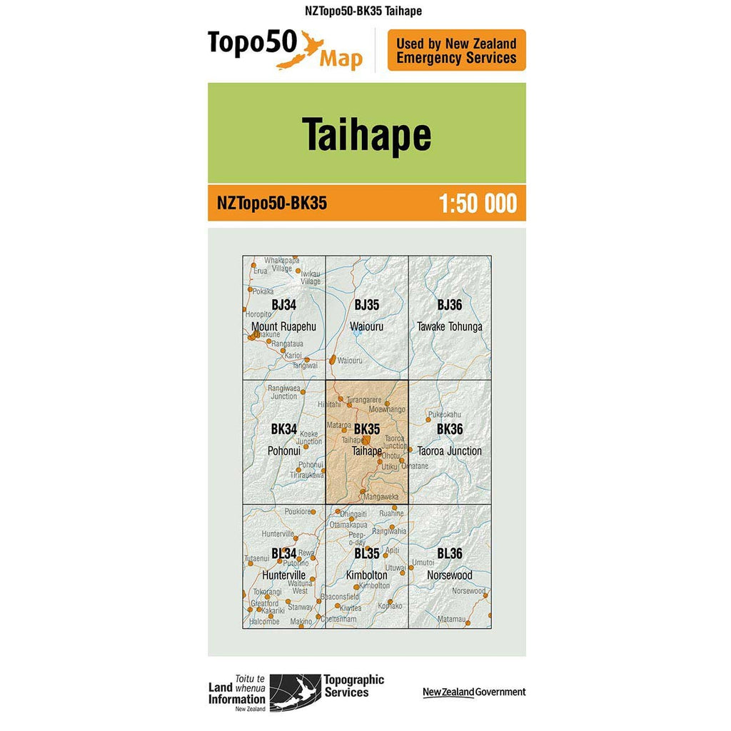 NZ Topo 50 Map BK35 Taihape | Gearshop NZ