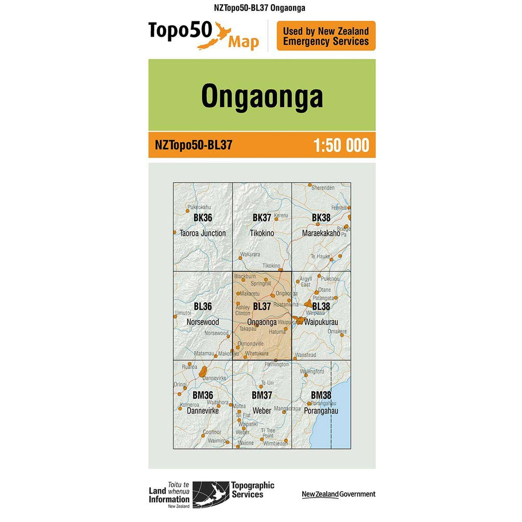 NZ Topo 50 Map BL37 Ongaonga | Gearshop NZ