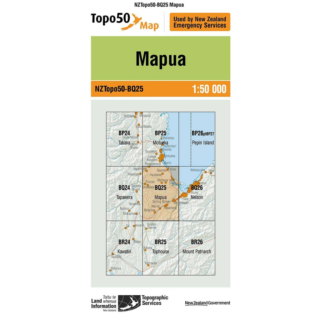 NZ Topo 50 Map BQ25 Mapua | Gearshop NZ