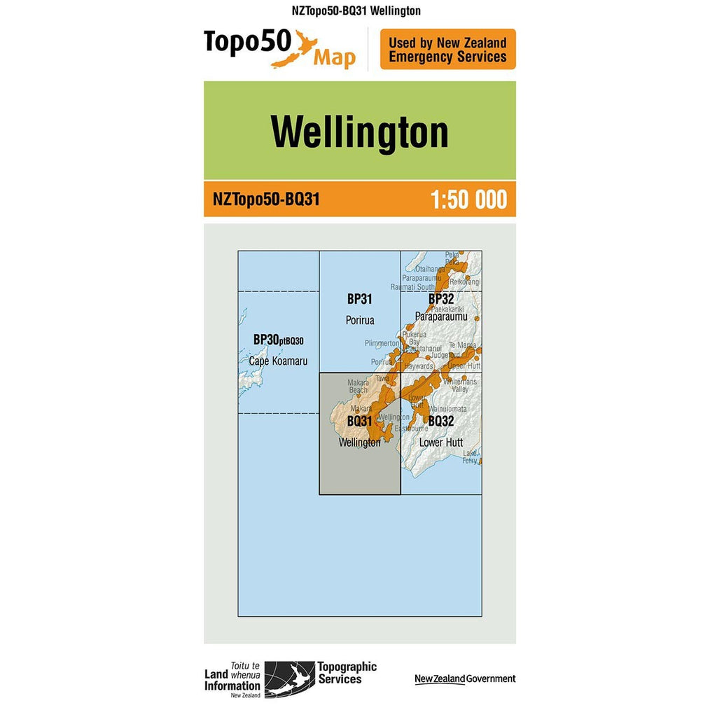 NZ Topo 50 Map BQ31 Wellington