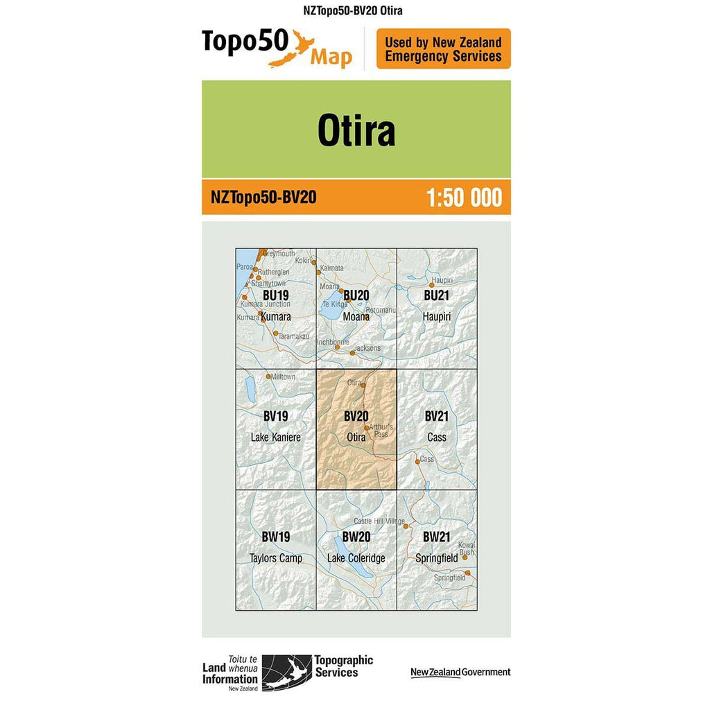 NZ Topo 50 Map BV20 Otira