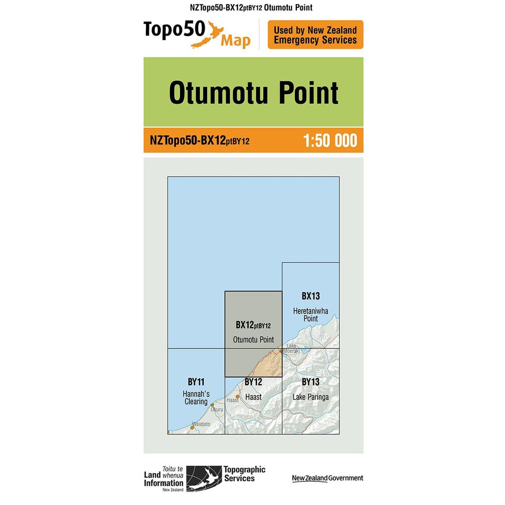 NZ Topo 50 Map BX12 Otumotu Point | Gearshop NZ