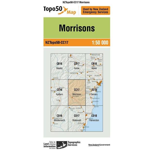 NZ Topo 50 Map CC17 Morrisons | Gearshop NZ