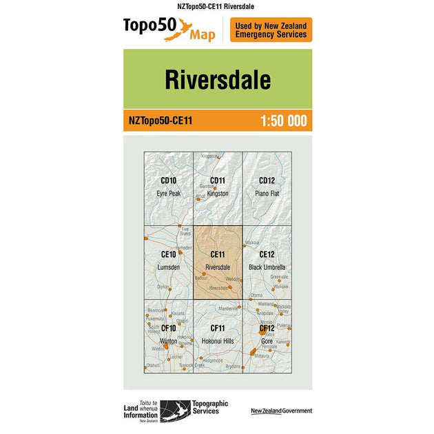 NZ Topo 50 Map CE11 Riversdale | Gearshop NZ