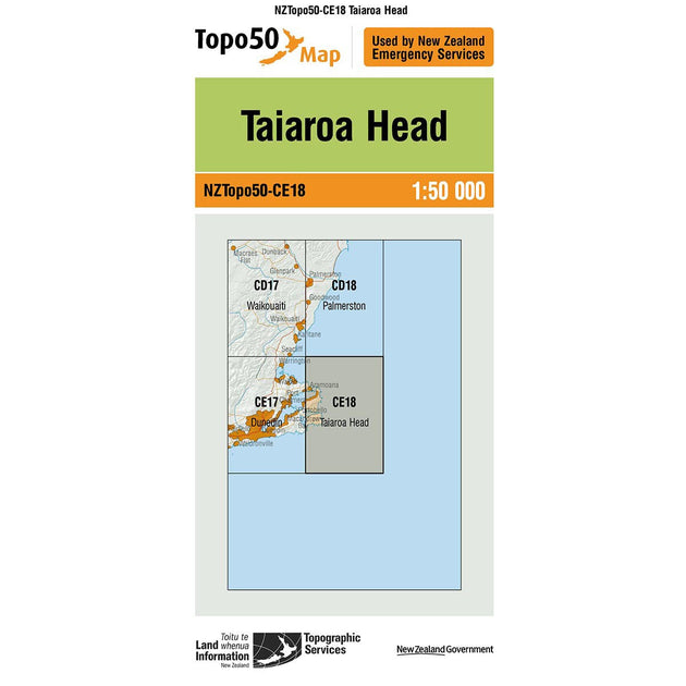 NZ Topo 50 Map CE18 Taiaroa Head | Gearshop NZ