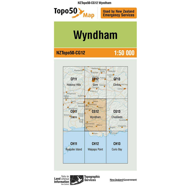 NZ Topo 50 Map CG12 Wyndham | Gearshop NZ