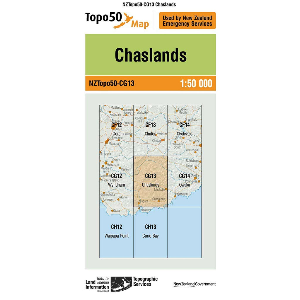 NZ Topo 50 Map CG13 Chaslands | Gearshop NZ