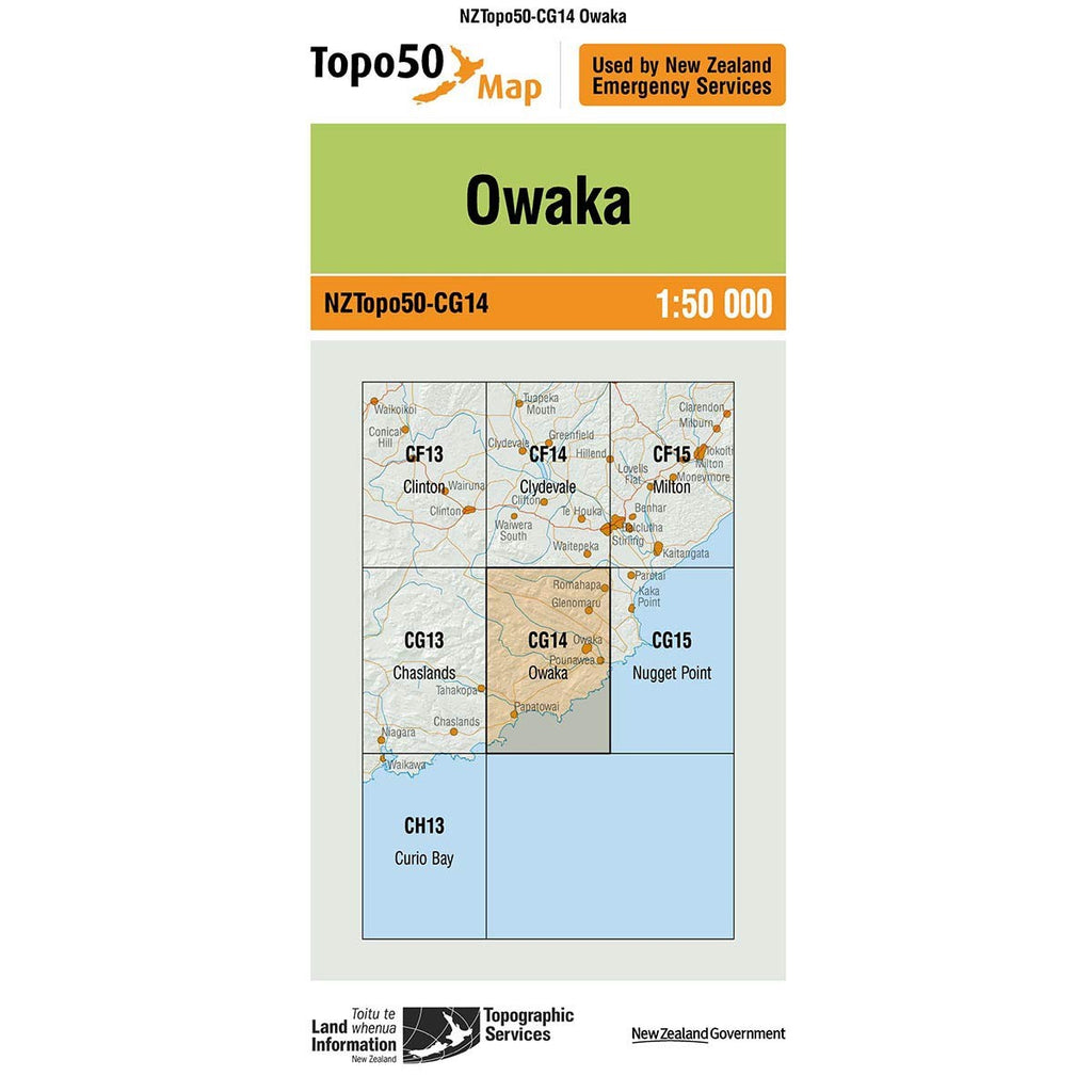NZ Topo 50 Map CG14 Owaka | Gearshop NZ