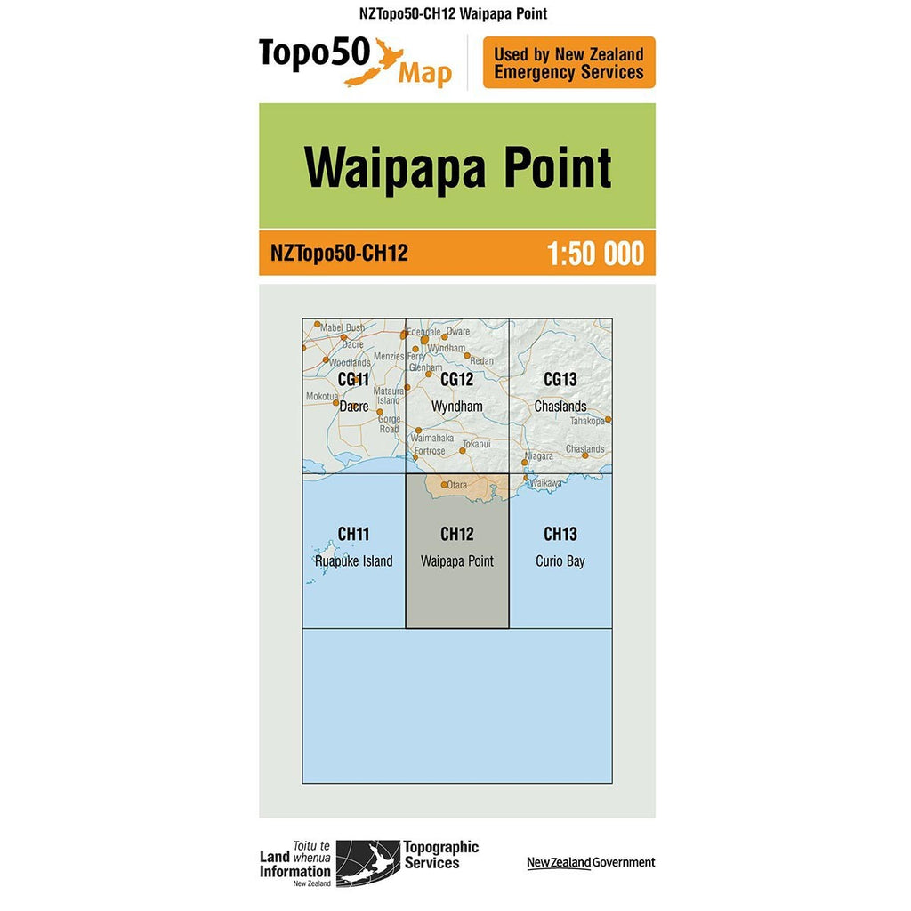 NZ Topo 50 Map CH12 Waipapa Point | Gearshop NZ