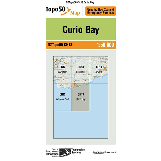 NZ Topo 50 Map CH13 Curio Bay | Gearshop NZ